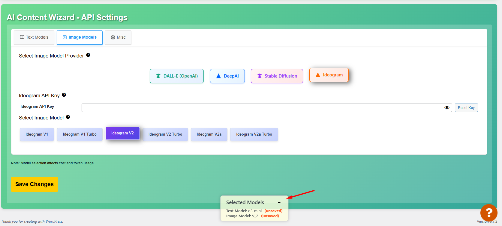 Interactive Floating Status Window - AI Content Wizard
